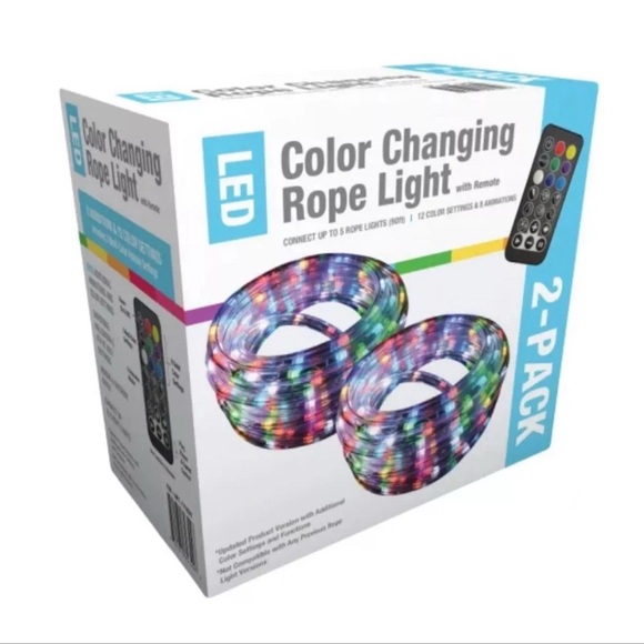 Intertek | Holiday | Sold 8ft Led Color Changing Rope Light With Remote ...